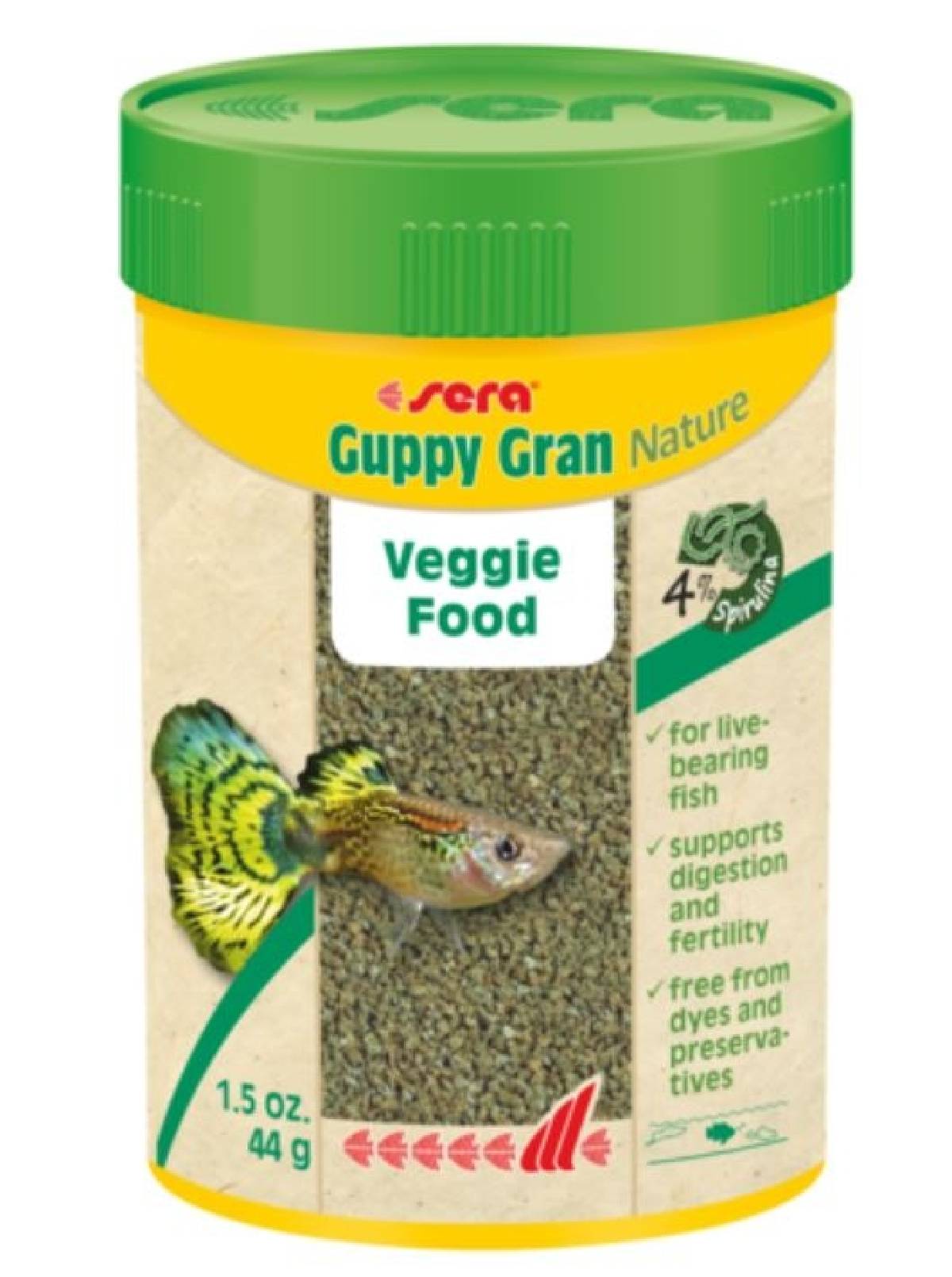 Sera Guppy Gran Nature Veggie Food (1.5 oz., 100 mL)